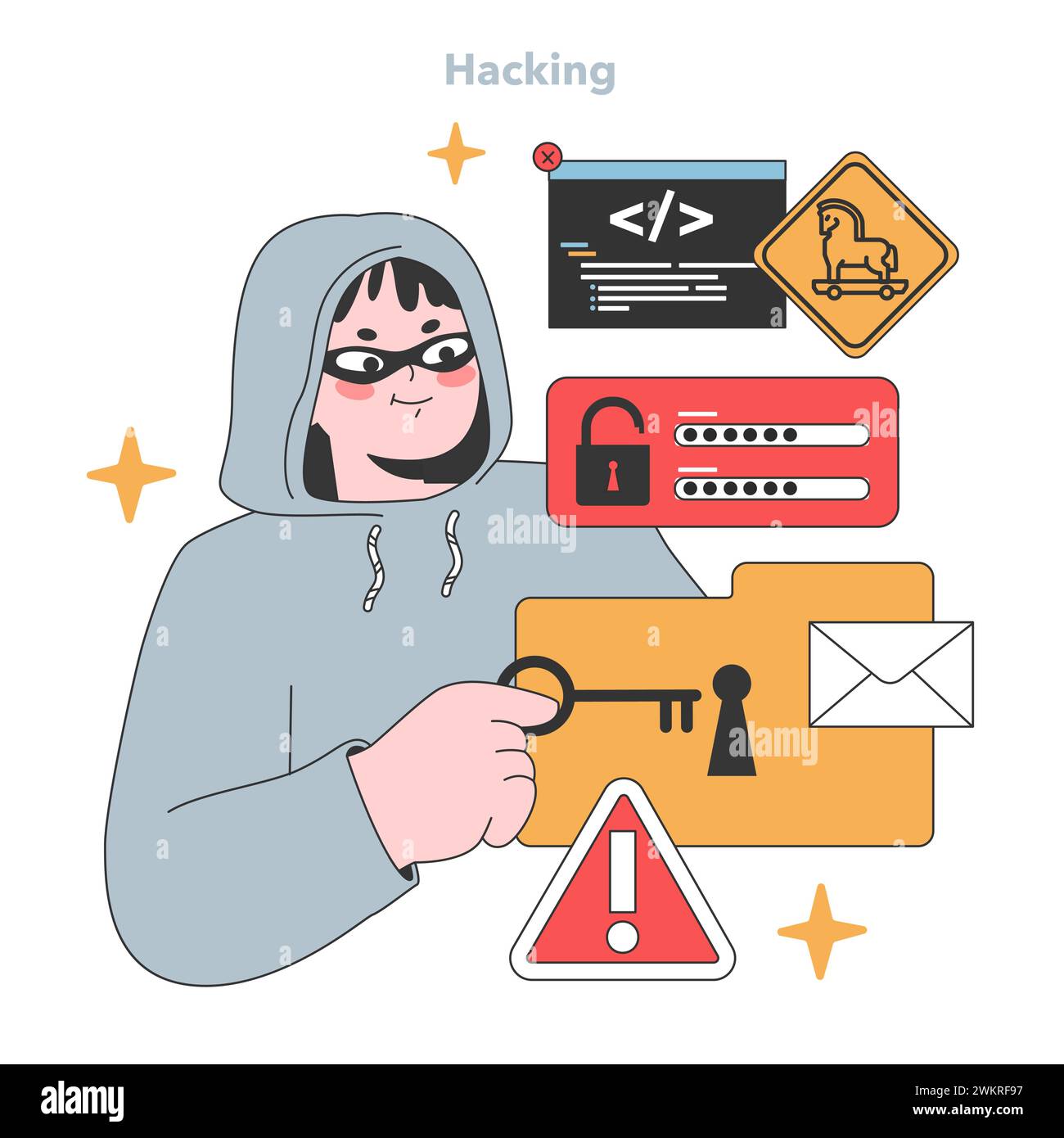 A clandestine hacker in a hoodie with sneaky eyes effortlessly bypasses ...