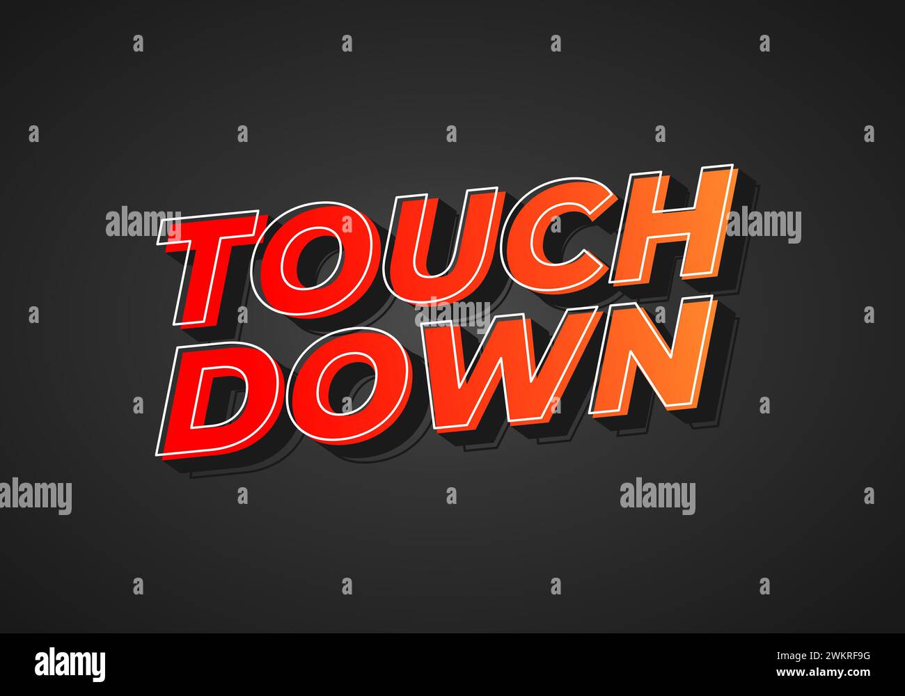 Touch down. Text effect design in eye catching color with 3d look ...