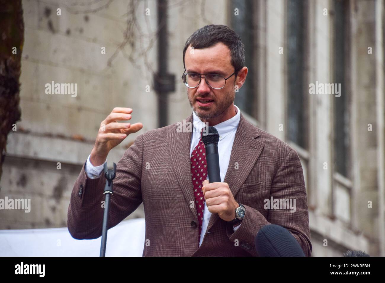 London, England, UK. 21st Feb, 2024. Assange's brother GABRIEL SHIPTON ...