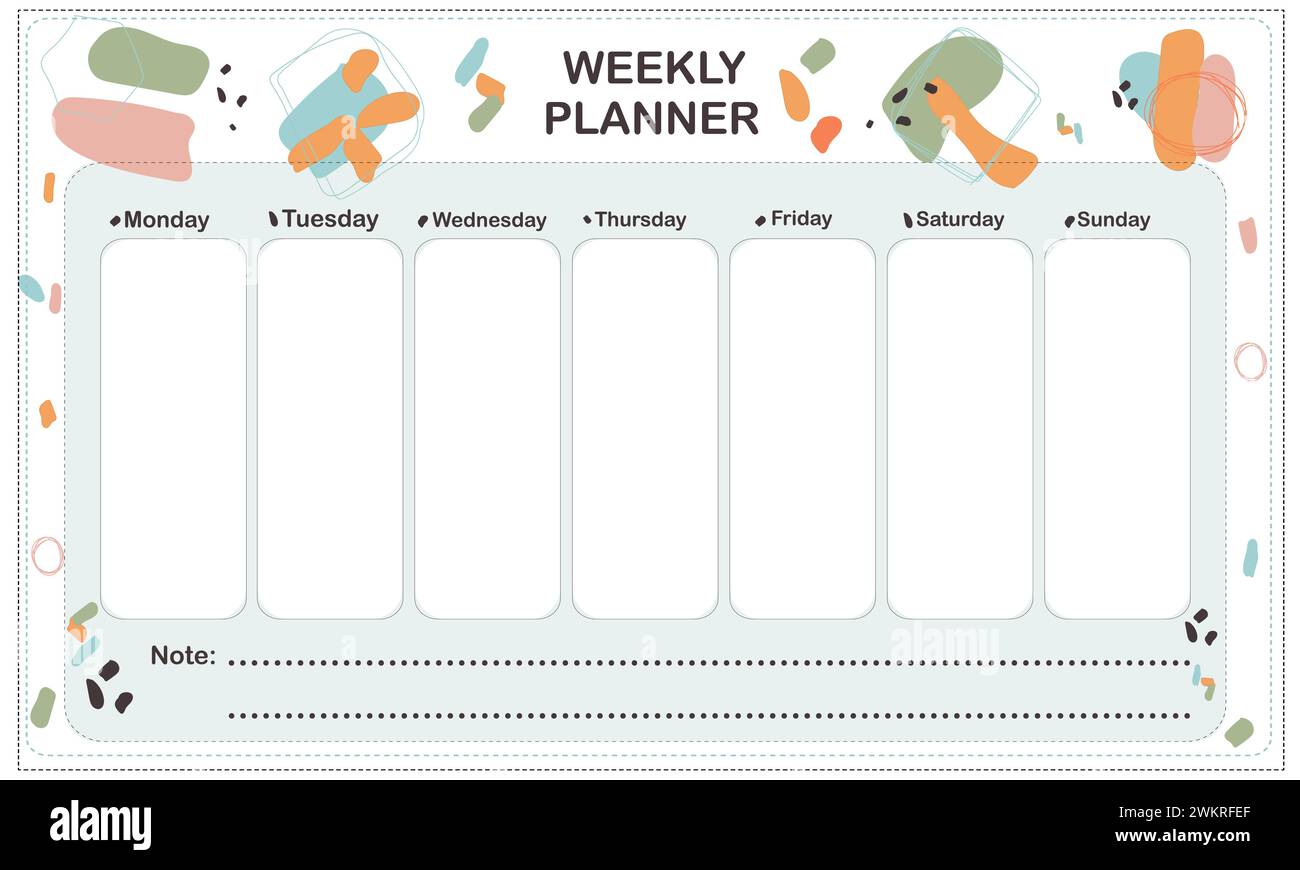 Weekly planner with cute abstract shapes Stock Vector Image & Art - Alamy