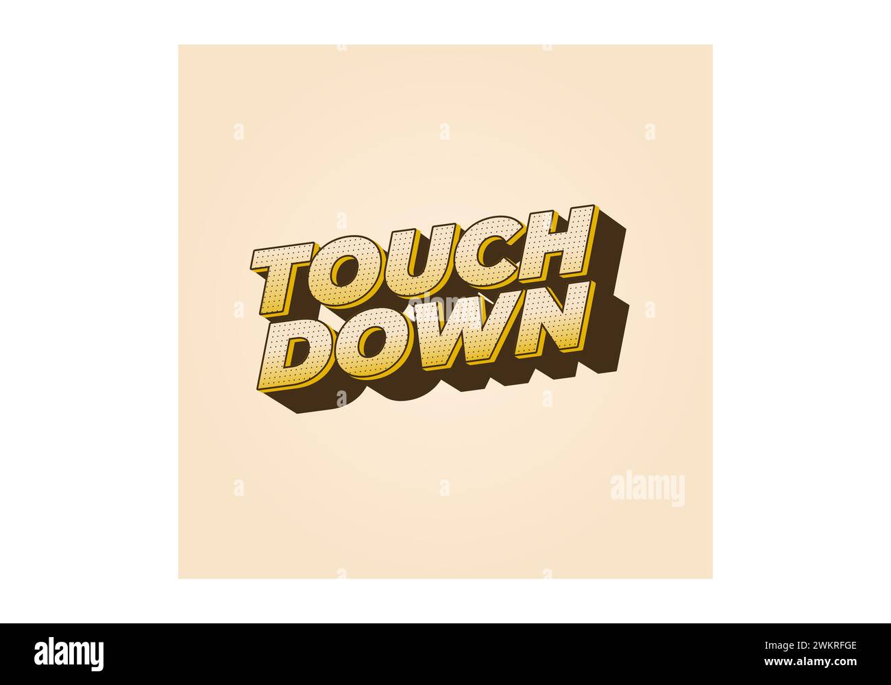 Touch down. Text effect design in eye catching color with 3d look ...