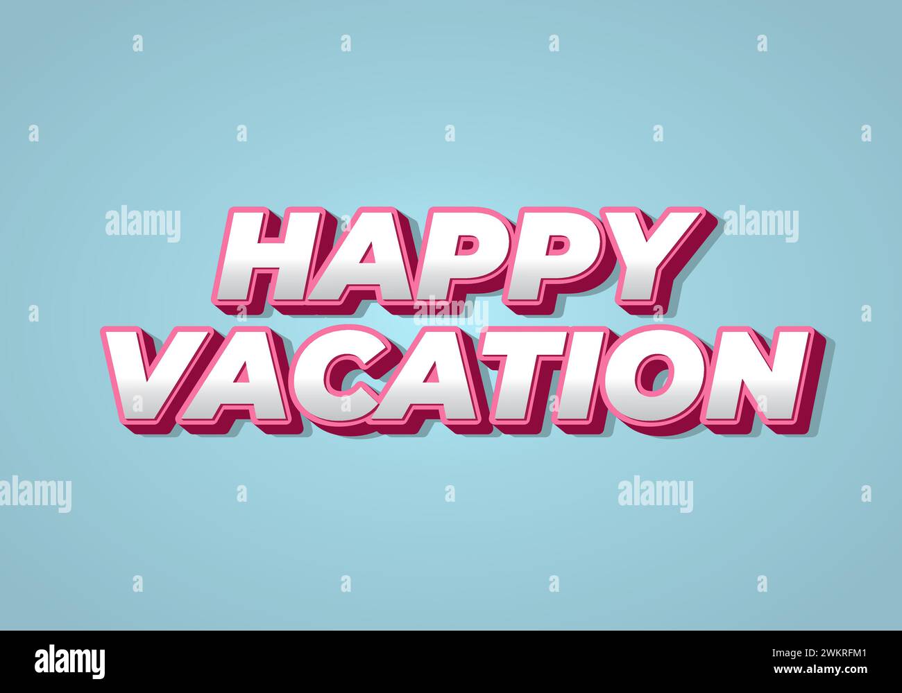 Happy vacation. Text effect design in eye catching color with 3D style ...