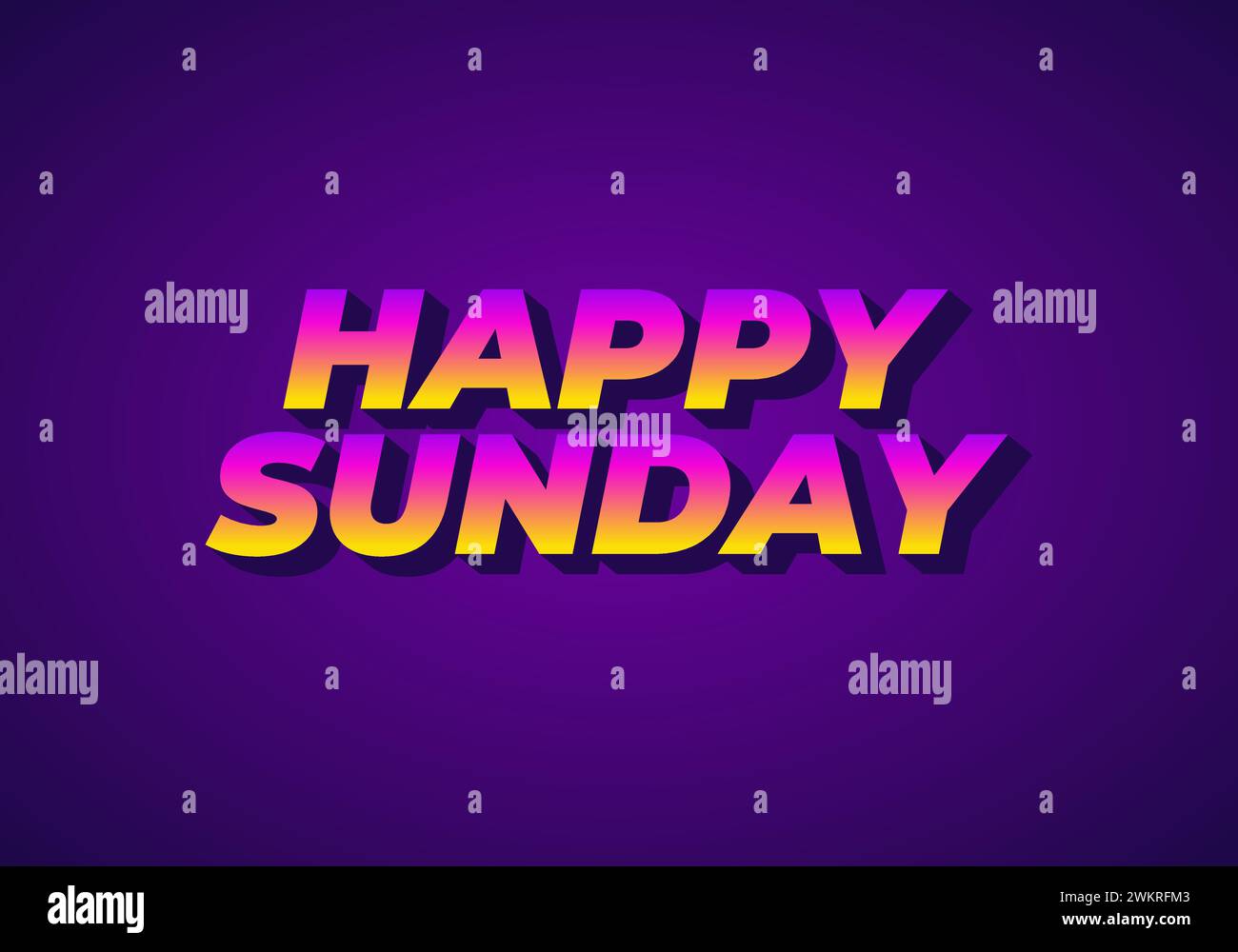 Happy sunday. Text effect design in 3D effect with eye catching color ...