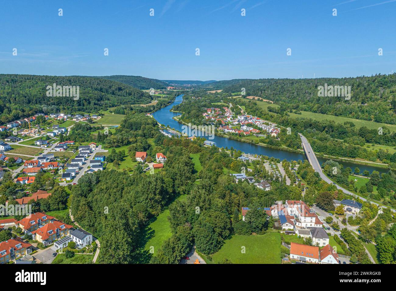 View of the town of Beilngries in the Nature Park Altmühltal in ...