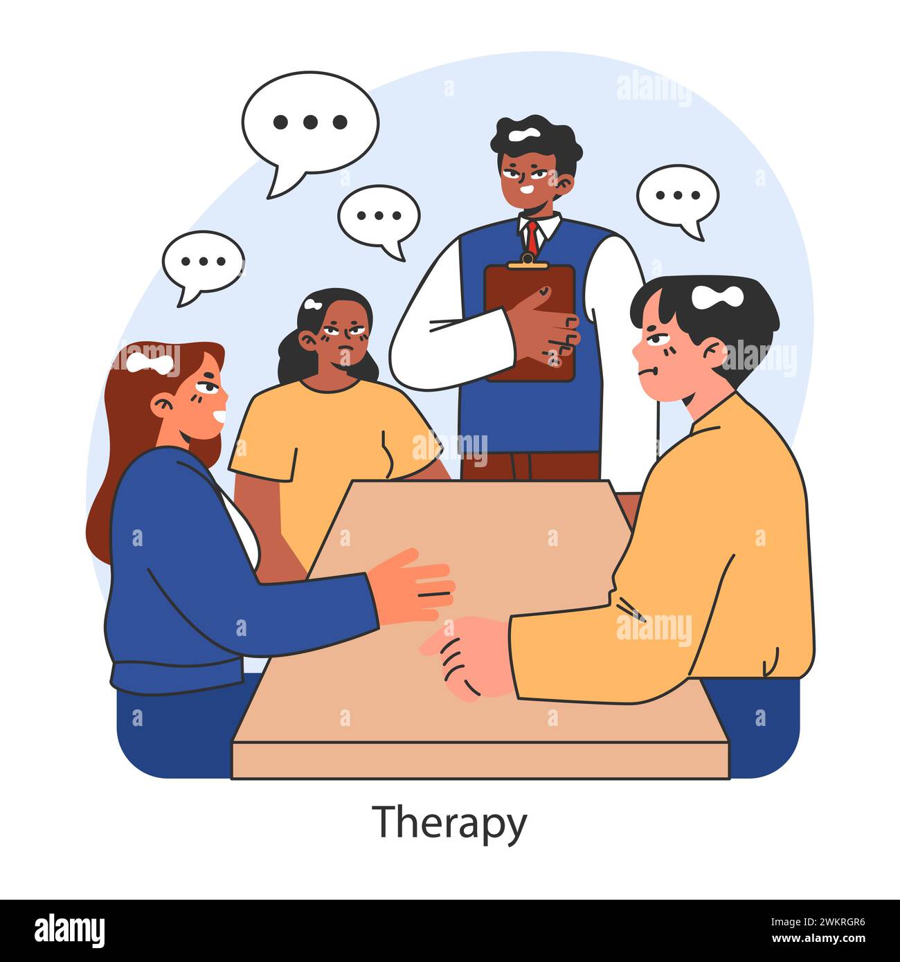 Overcoming fears strategy. A therapy session capturing a group ...