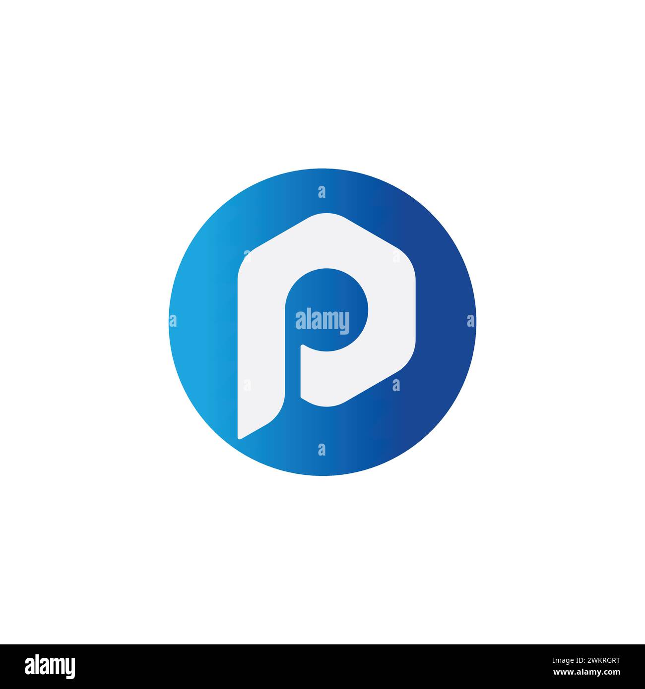Blue gradient logo p alphabet letter design. P monogram Professional ...