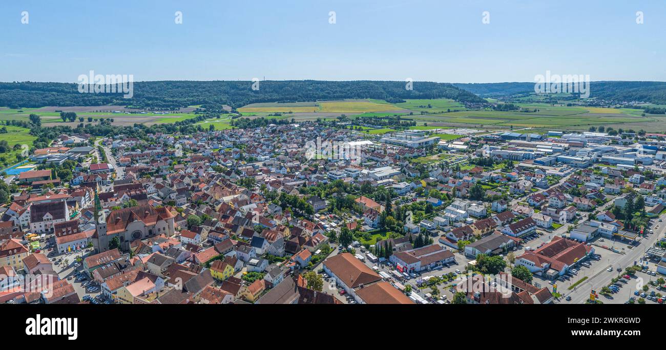 View of the town of Beilngries in the Nature Park Altmühltal in ...