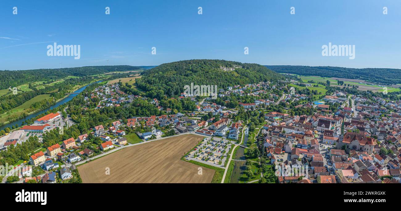 View of the town of Beilngries in the Nature Park Altmühltal in ...