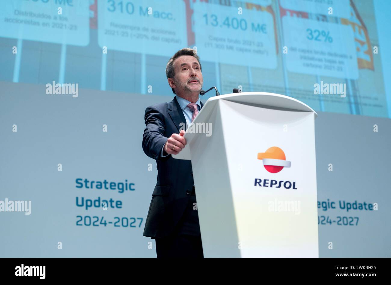 Repsol CEO, Josu Jon Imaz, during the presentation of Repsol's 2024 ...