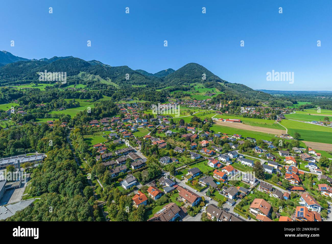 The beautiful alpine region around Brannenburg in the Upper Bavarian ...