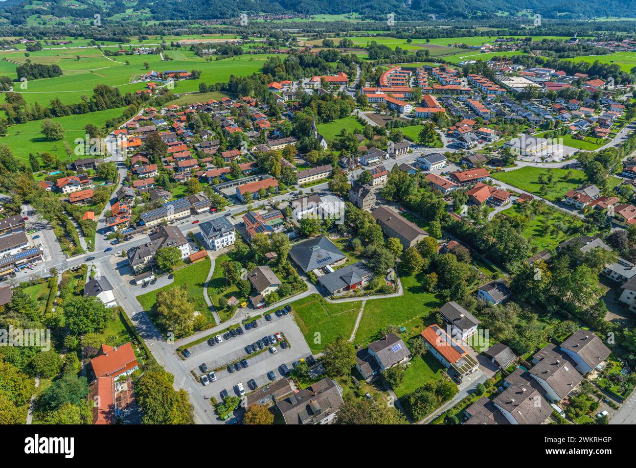 The beautiful alpine region around Brannenburg in the Upper Bavarian ...