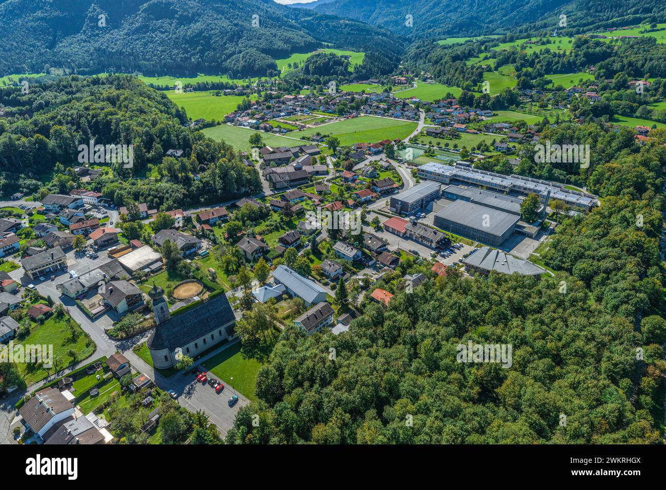 The beautiful alpine region around Brannenburg in the Upper Bavarian ...
