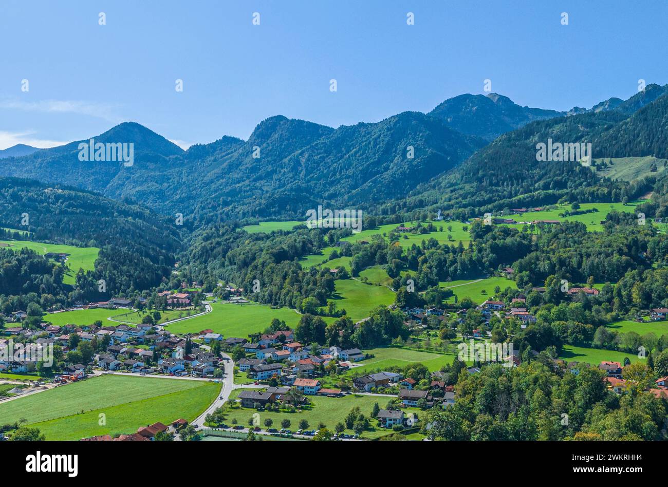 The beautiful alpine region around Brannenburg in the Upper Bavarian ...