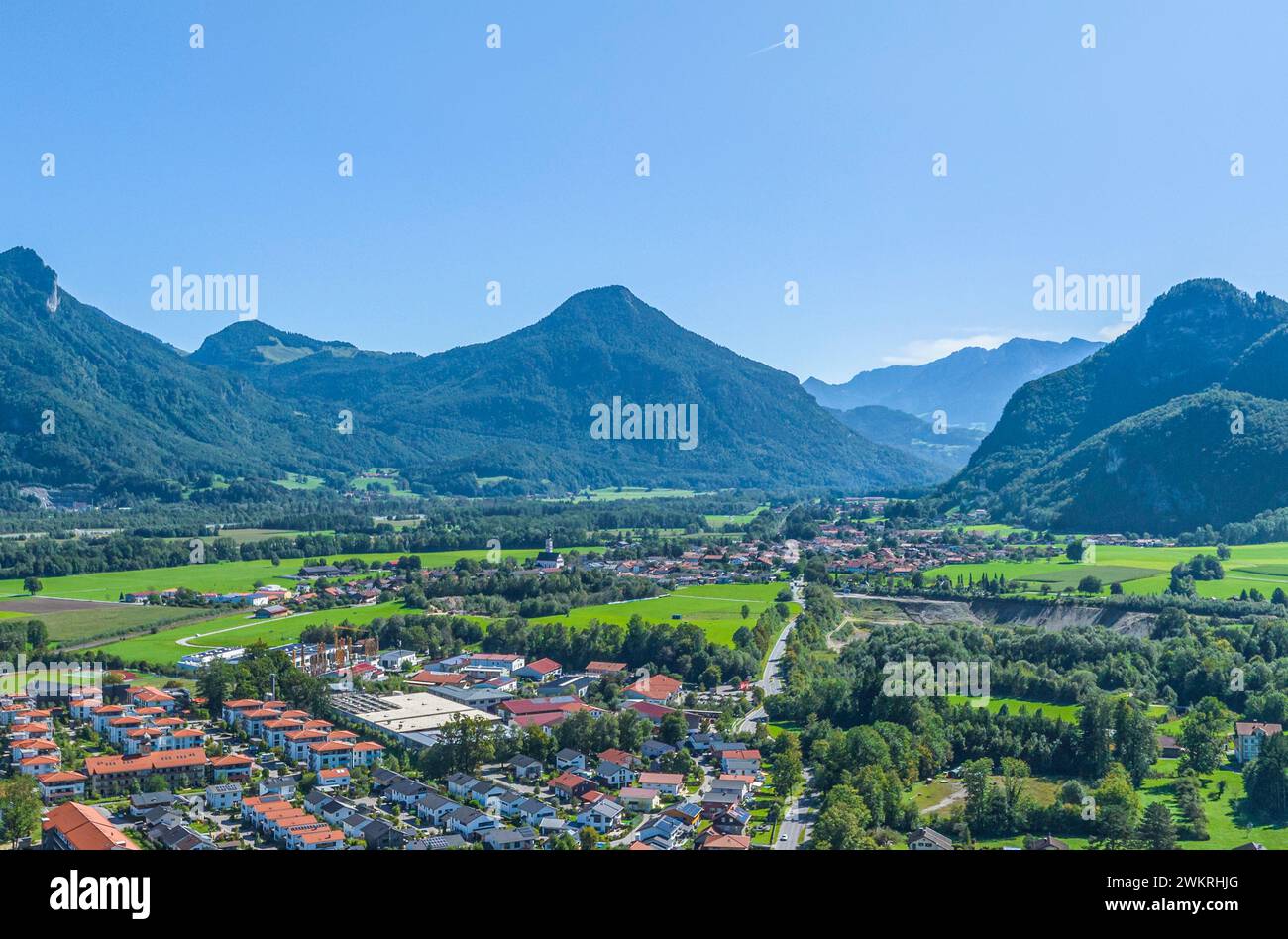 The beautiful alpine region around Brannenburg in the Upper Bavarian ...
