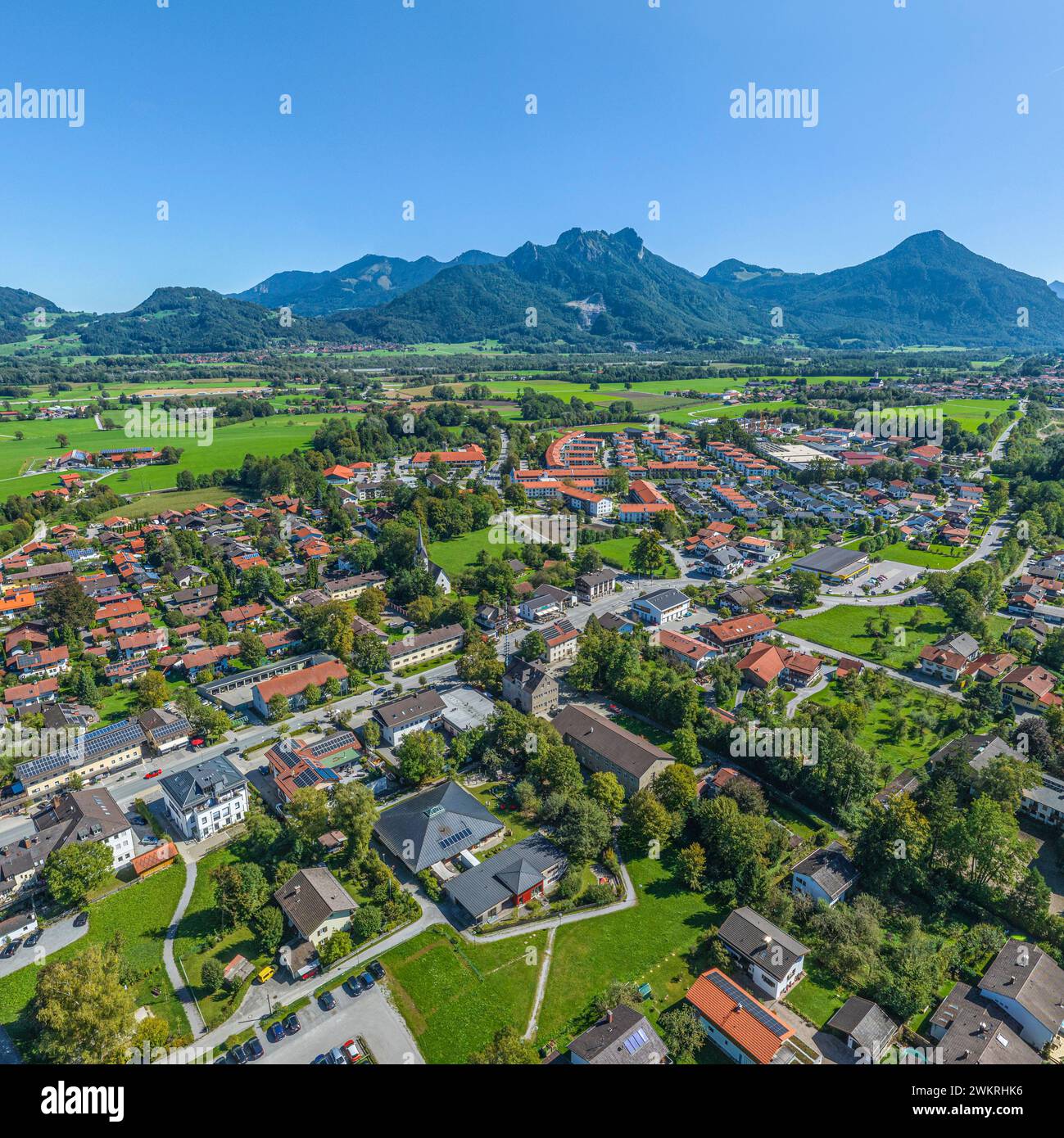 The beautiful alpine region around Brannenburg in the Upper Bavarian ...