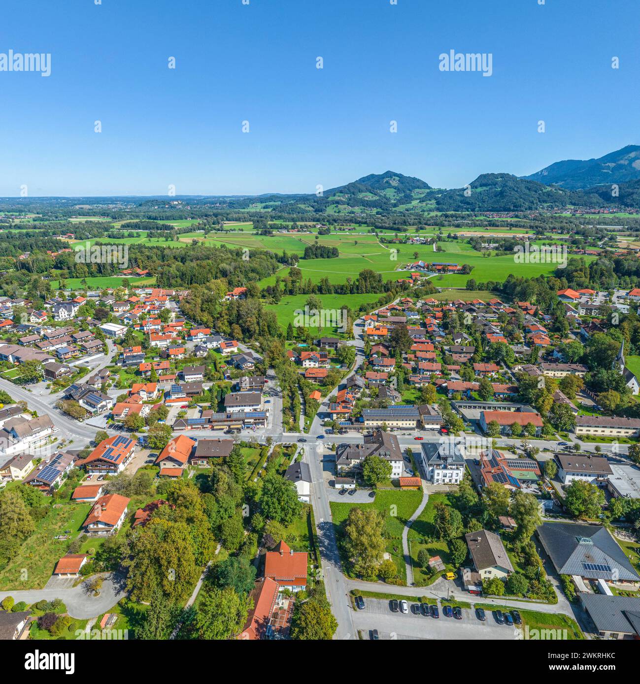 The beautiful alpine region around Brannenburg in the Upper Bavarian ...
