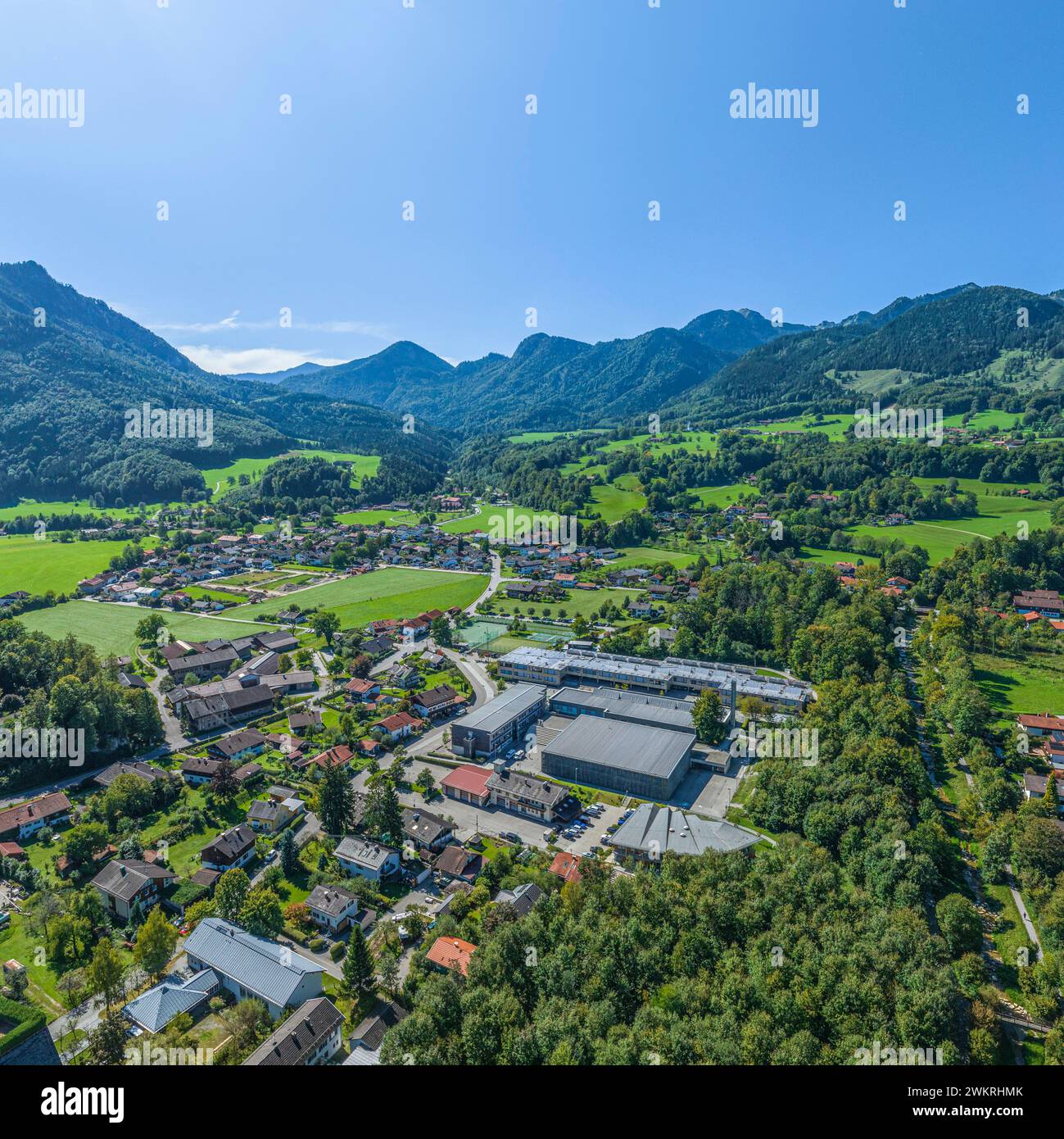 The beautiful alpine region around Brannenburg in the Upper Bavarian ...