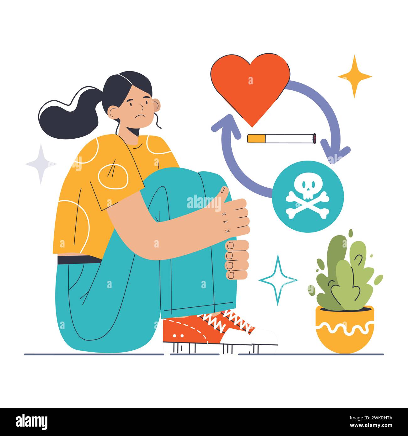 Woman temptation cigarette Stock Vector Images - Alamy