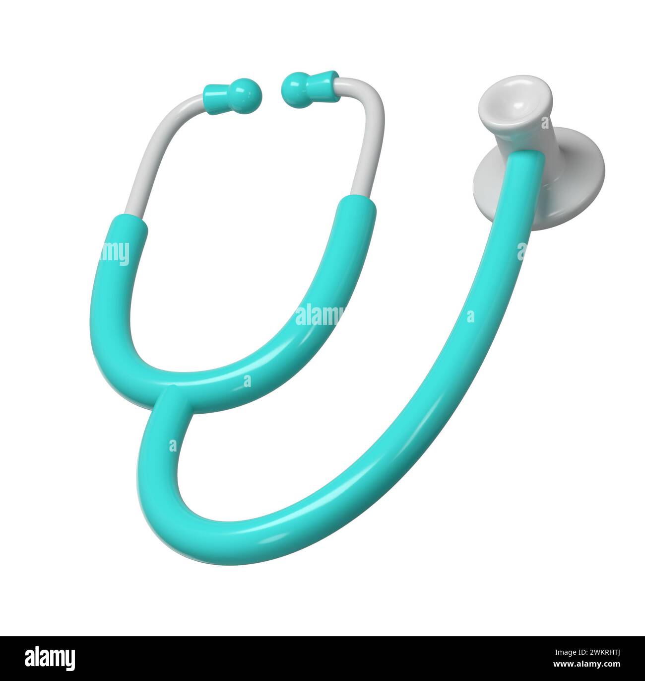 3d turquoise stethoscope icon. Render Illustration medical tool. Symbol ...