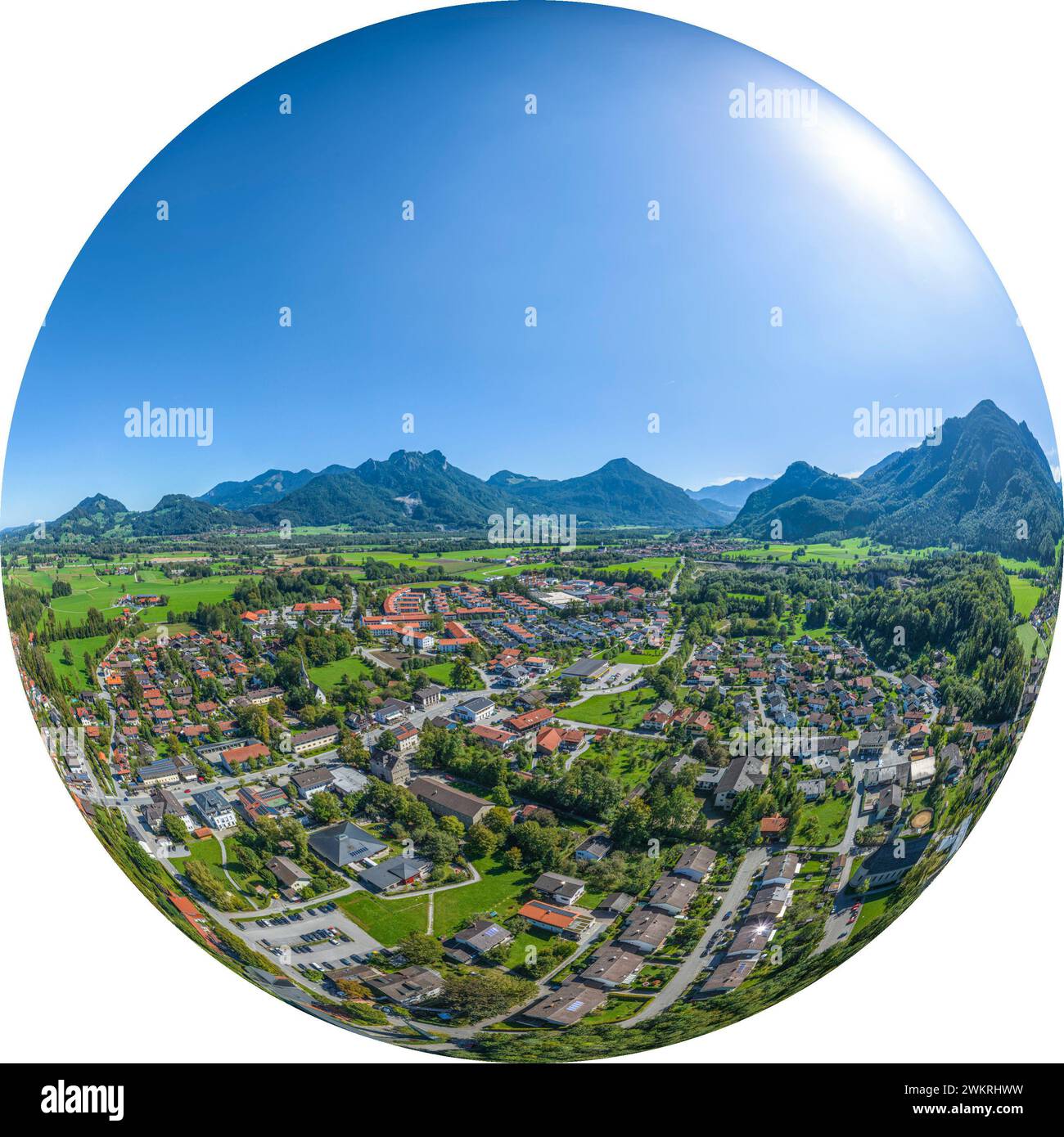 The beautiful alpine region around Brannenburg in the Upper Bavarian ...