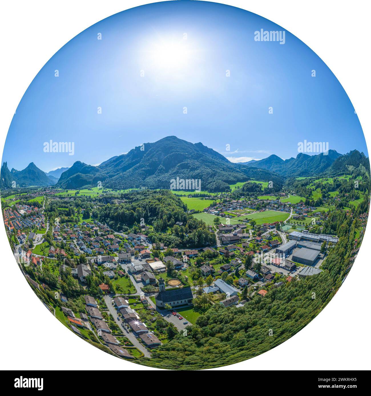 The beautiful alpine region around Brannenburg in the Upper Bavarian ...