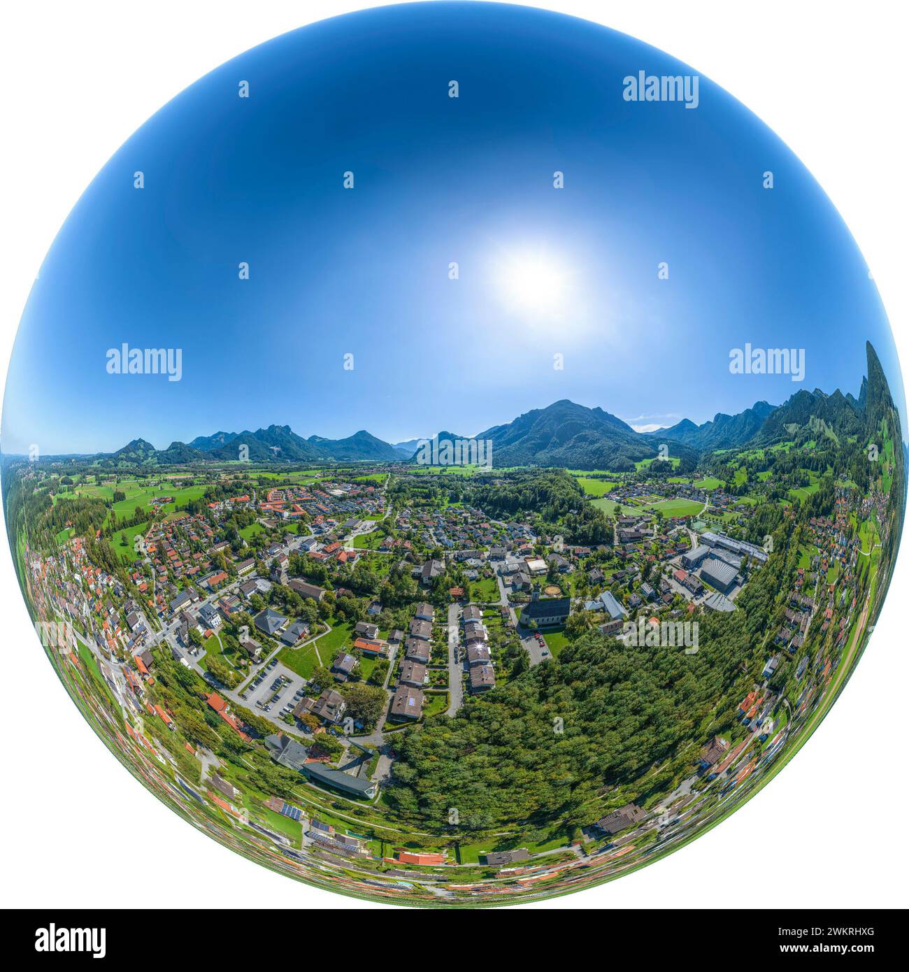 The beautiful alpine region around Brannenburg in the Upper Bavarian ...