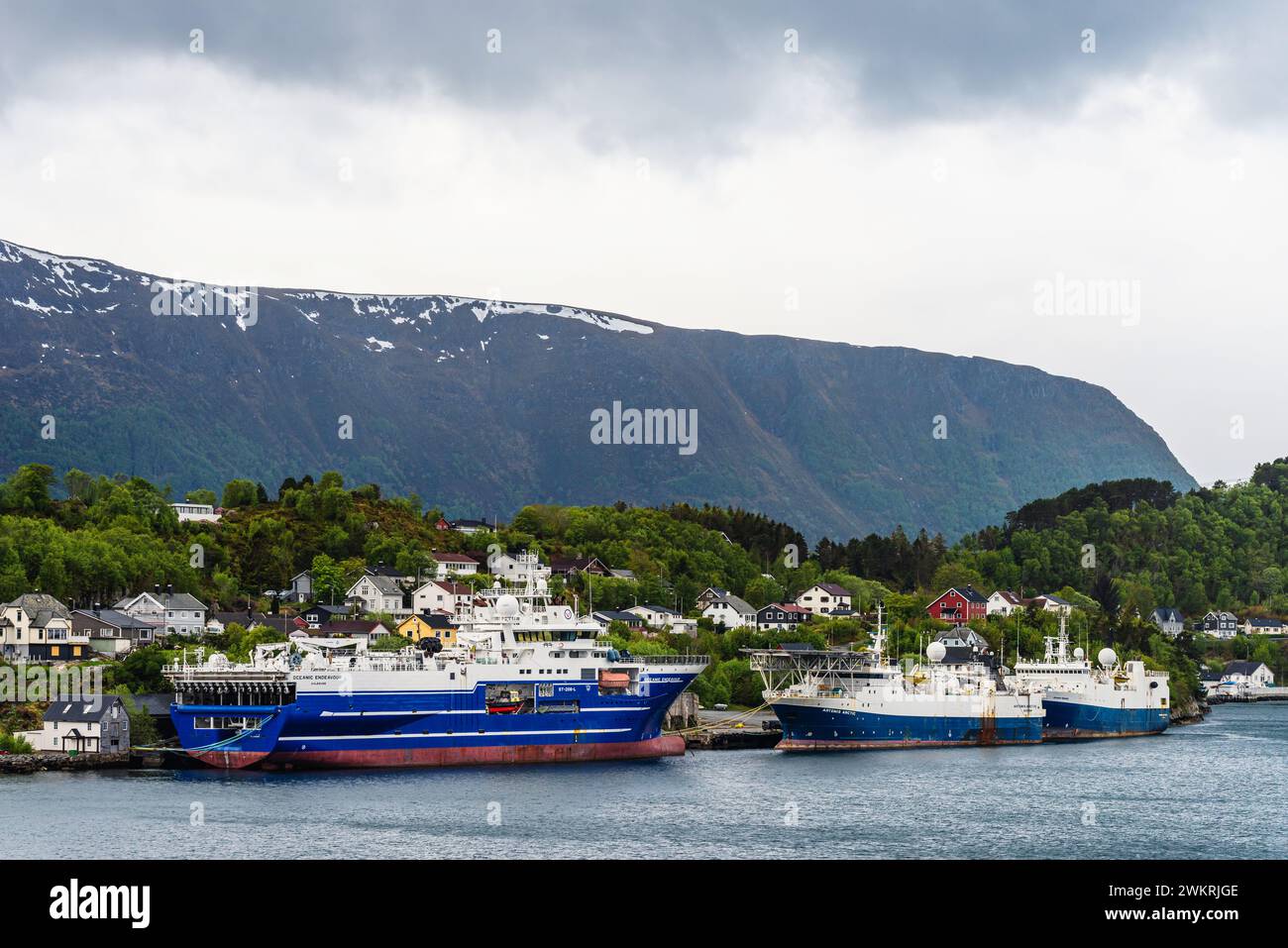 Ships in the fjord, ALESUND, Geirangerfjord, Norway Stock Photo - Alamy