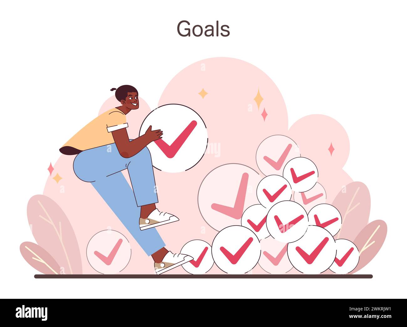 Goal Achievement Visualization. A cheerful individual securing a ...