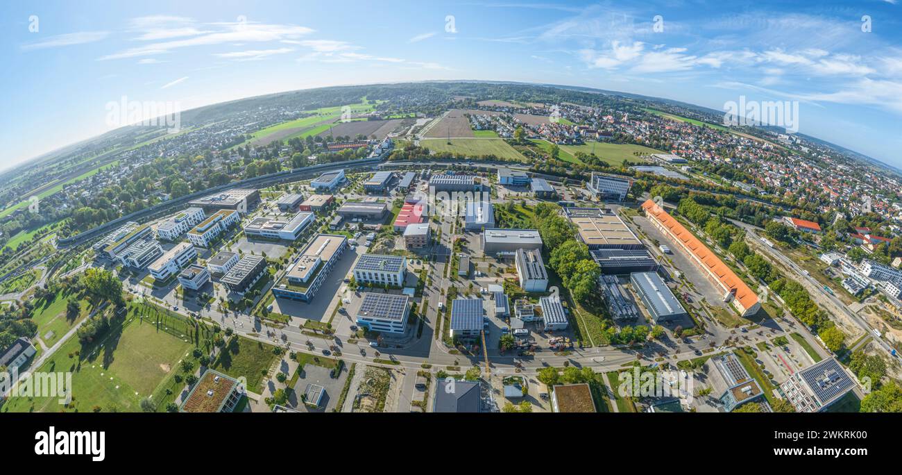 Aerial view to the Sheridan site, former barracks area in Augsburg ...
