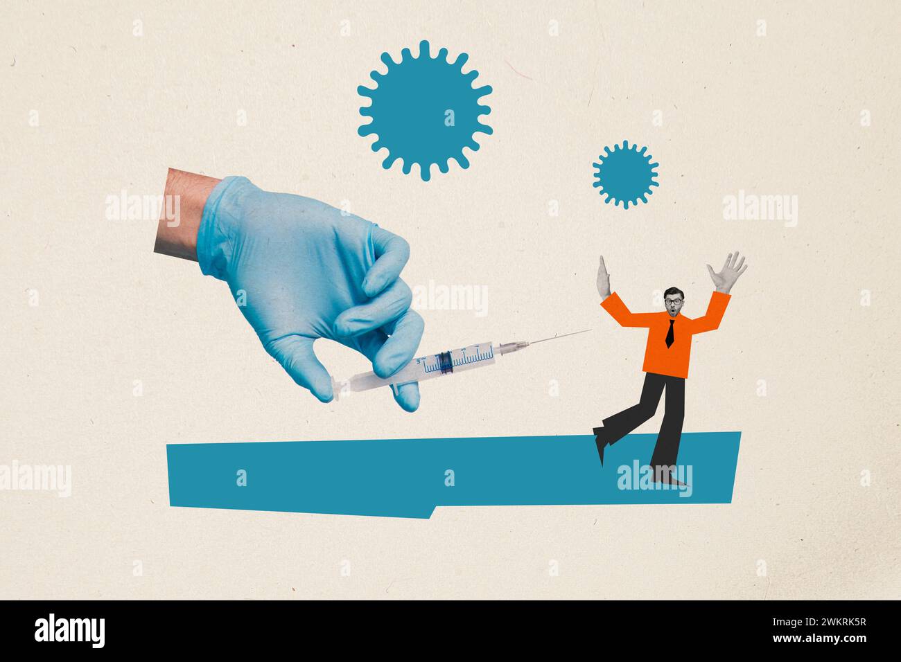 Composite trend artwork sketch image 3d photo collage of young scared ...