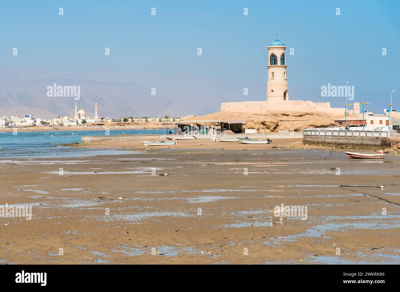 View of Al Ayjah Lighthouse in Sur, Sultanate of Oman Stock Photo - Alamy