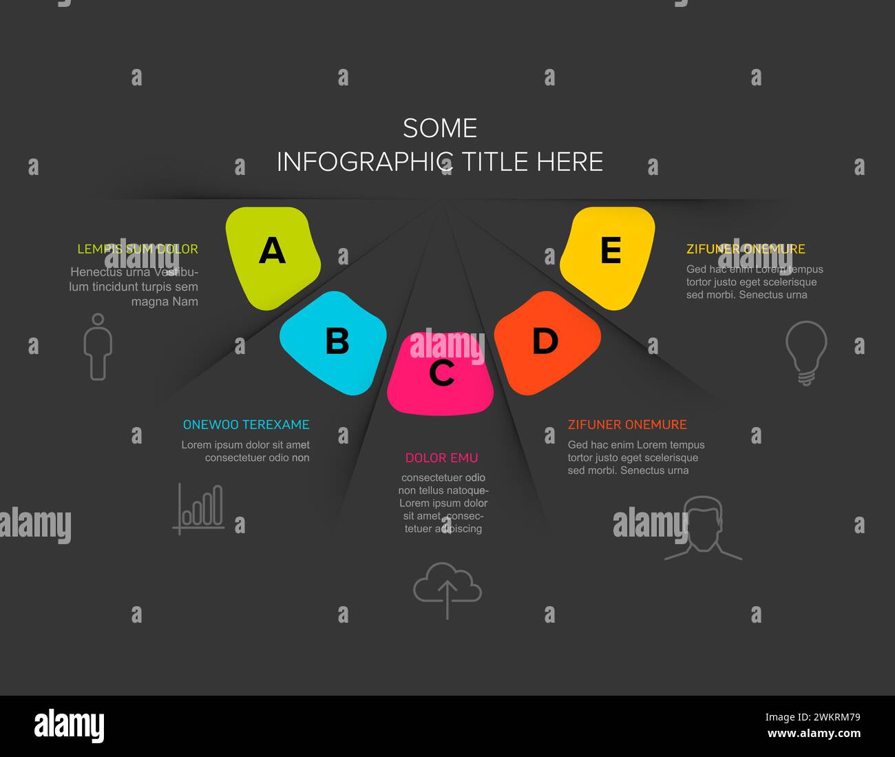 Vector multipurpose Infographic template with five elements ...