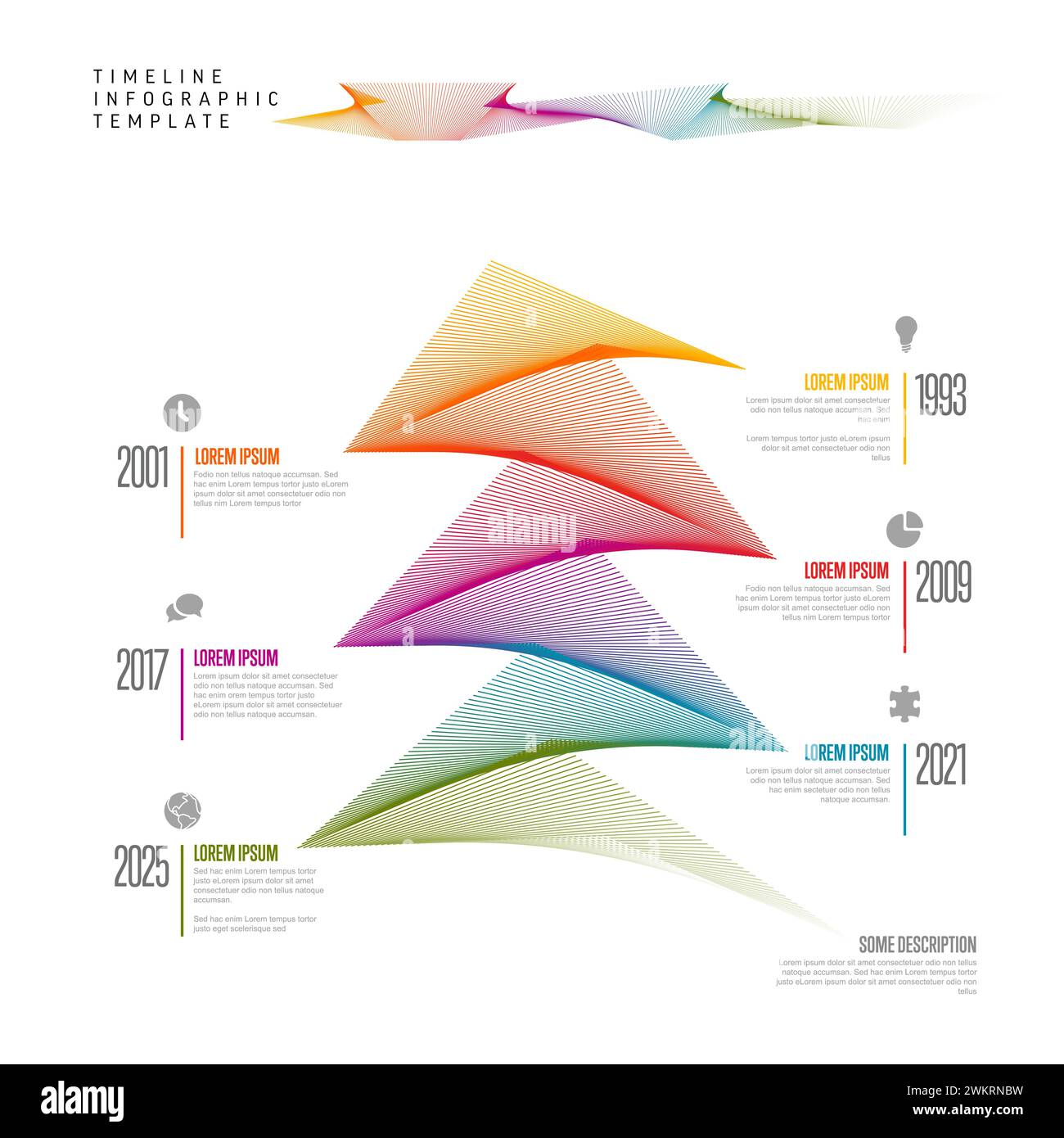 Vector light curved Infographic timeline report template with 3d ...