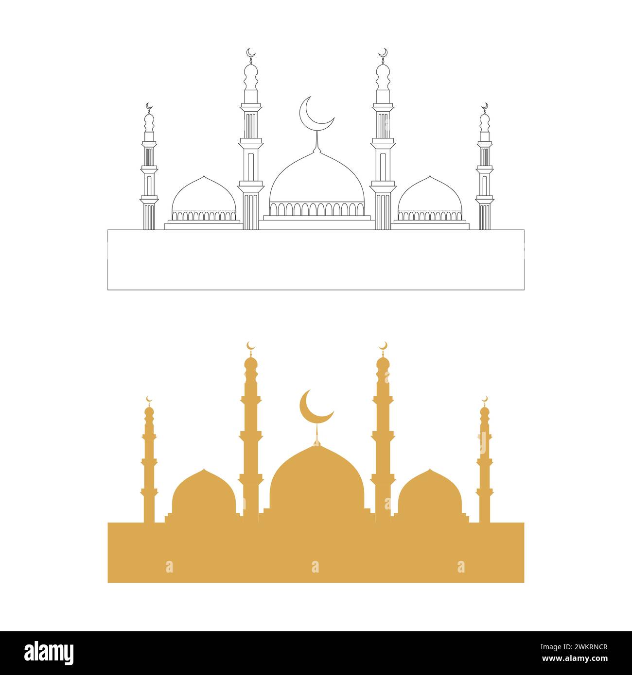 Urban mosque Stock Vector Images - Alamy