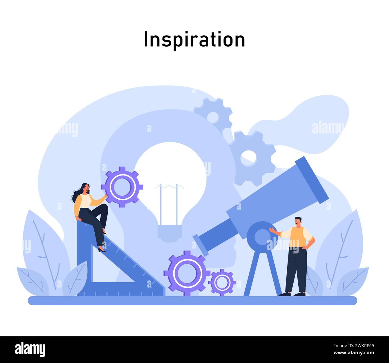 Inspiration visualization. Creatives harness bright ideas using ...