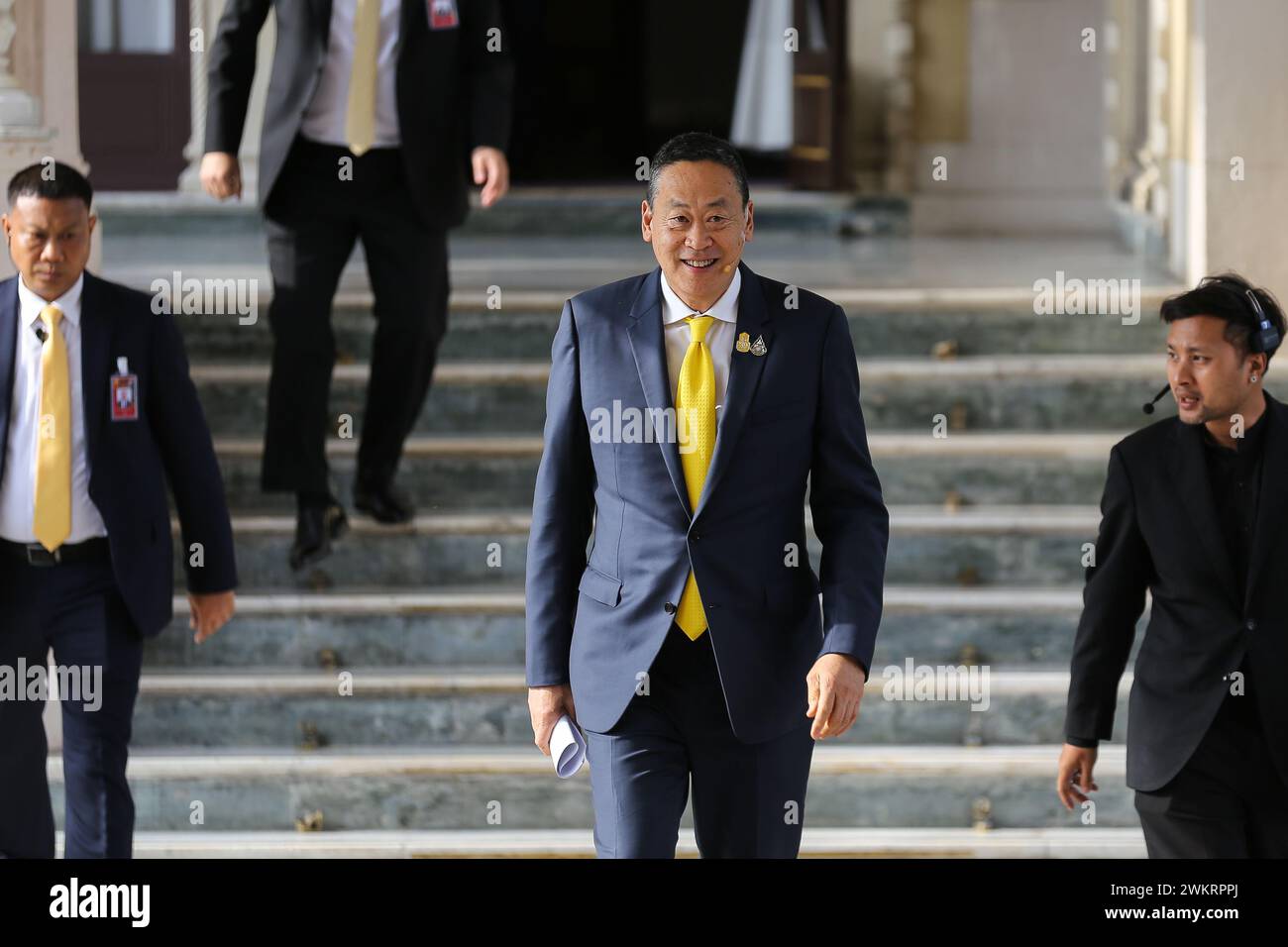 Thai Prime Minister, Srettha Tavisin arrives for a press conference at ...
