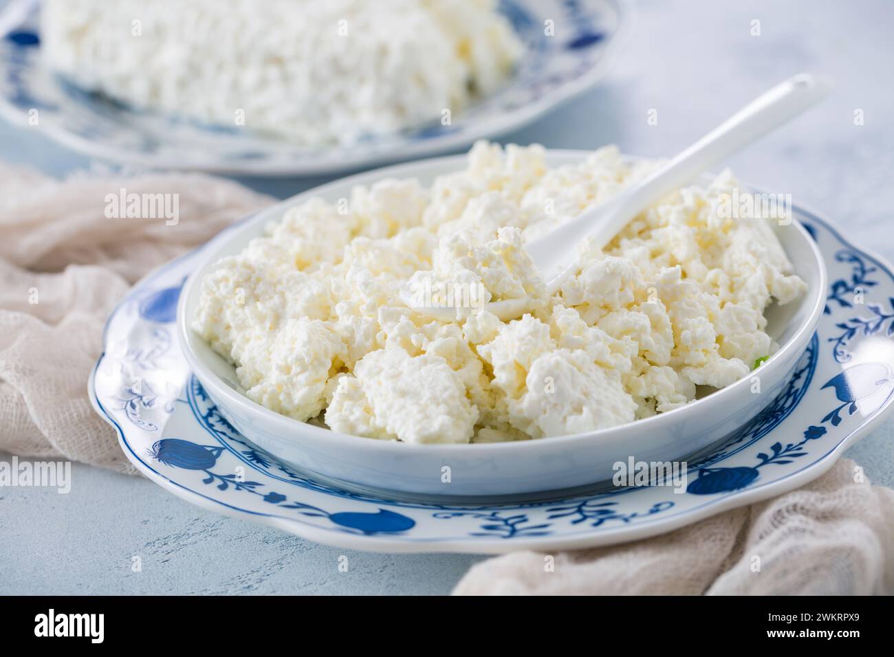 Raw curd cheese, grainy cottage cheese, ricotta, farmers cheese (Tworog ...