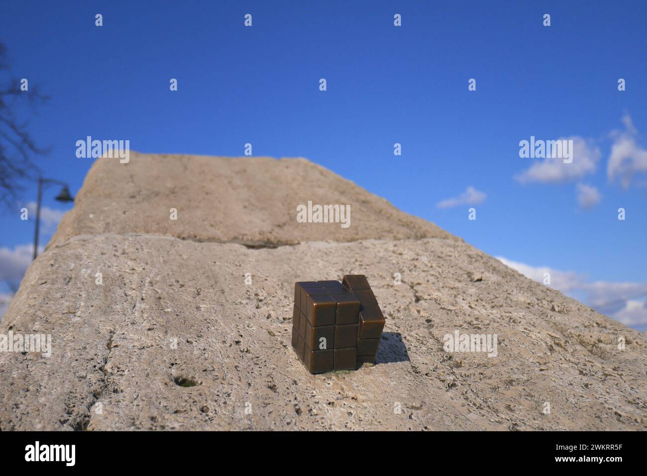 Rubik's cube, a bronze mini statue by Hungarian Ukrainian sculptor ...