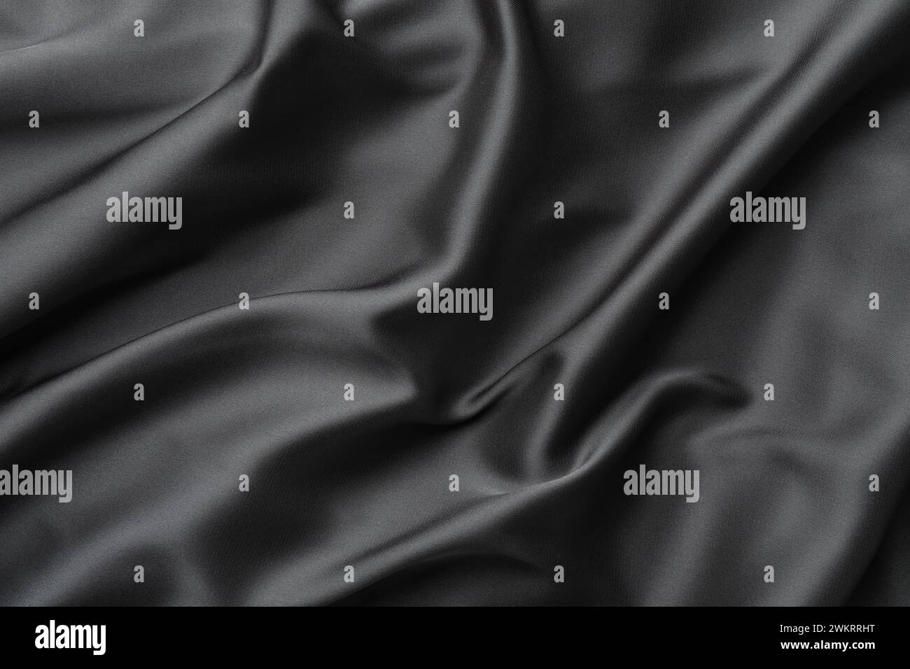 Texture of black crumpled silk fabric as background, closeup Stock ...