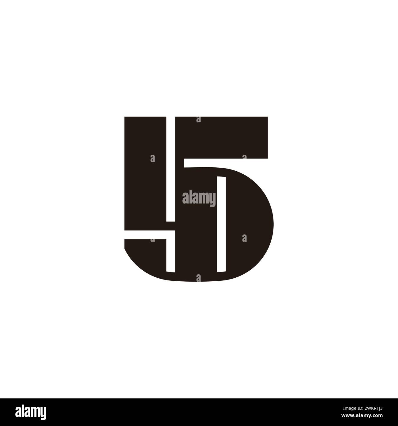 number 5d simple stripes geometric logo vector Stock Vector Image & Art ...