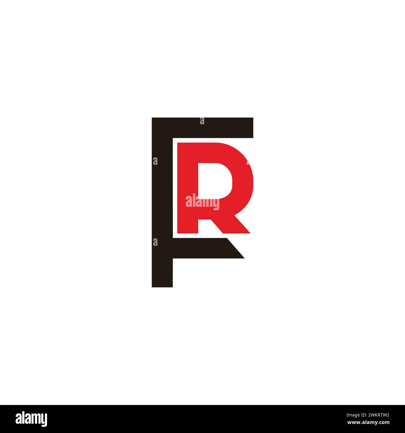 letter fr colorful linked stripes line logo vector Stock Vector Image ...