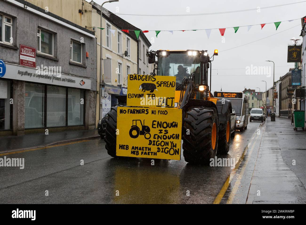 Carmarthen, Wales, UK. 22nd Feb, 2024. Farmers protest against the ...