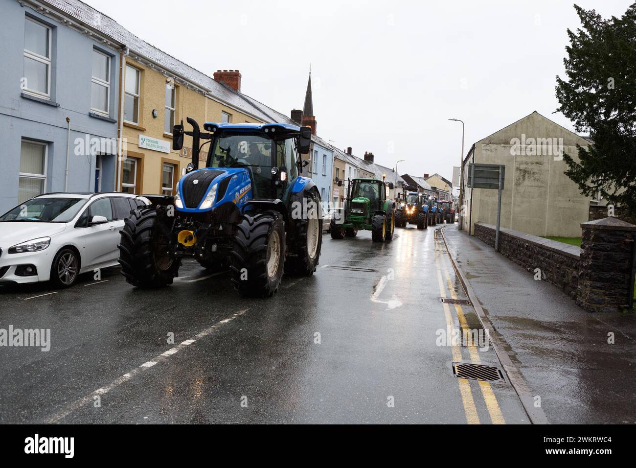 Carmarthen, Wales, UK. 22nd Feb, 2024. Farmers protest against the ...