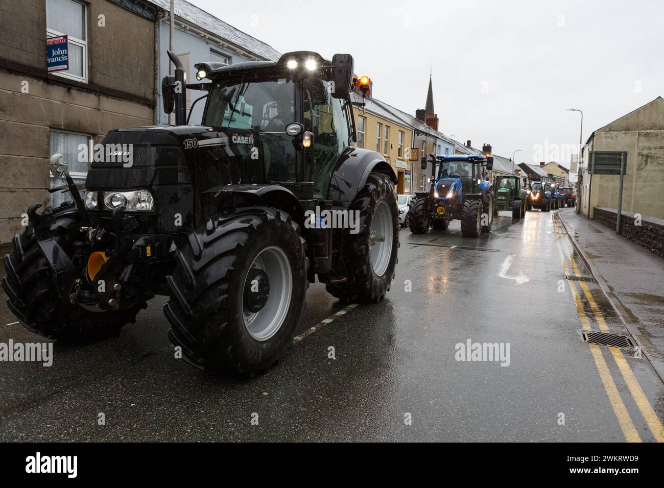 Carmarthen, Wales, UK. 22nd Feb, 2024. Farmers protest against the ...