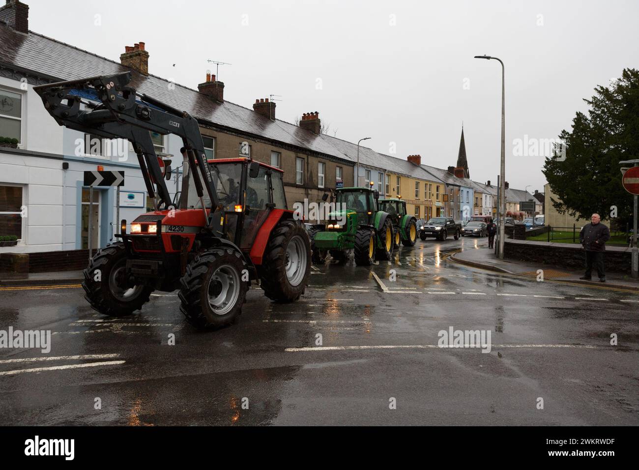 Carmarthen, Wales, UK. 22nd Feb, 2024. Farmers protest against the ...