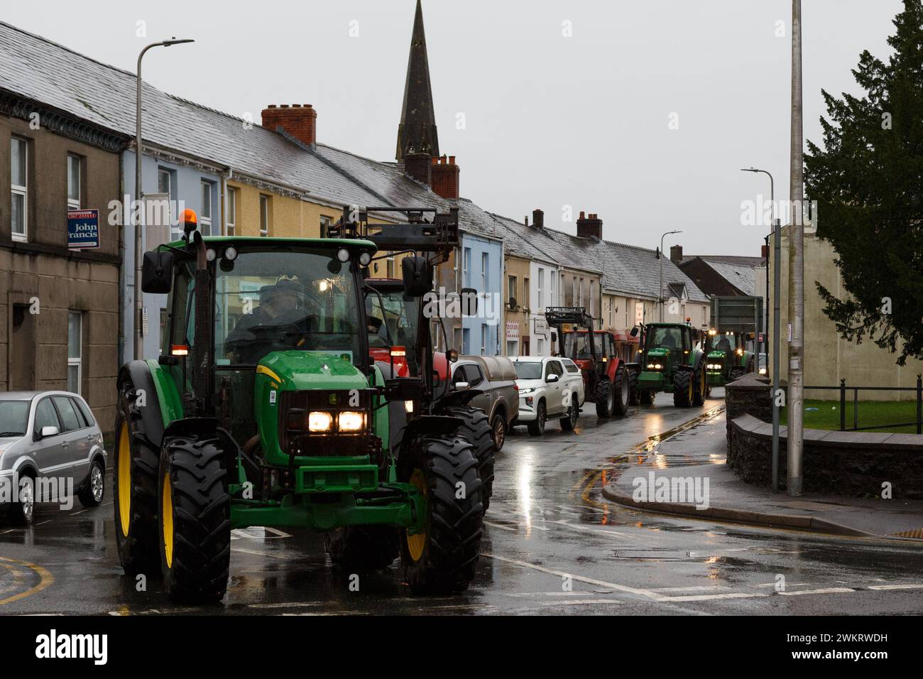Carmarthen, Wales, UK. 22nd Feb, 2024. Farmers protest against the ...