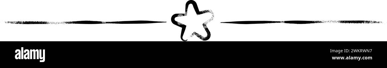 Star frame divider border hand drawn horizontal line vector shape icon ...