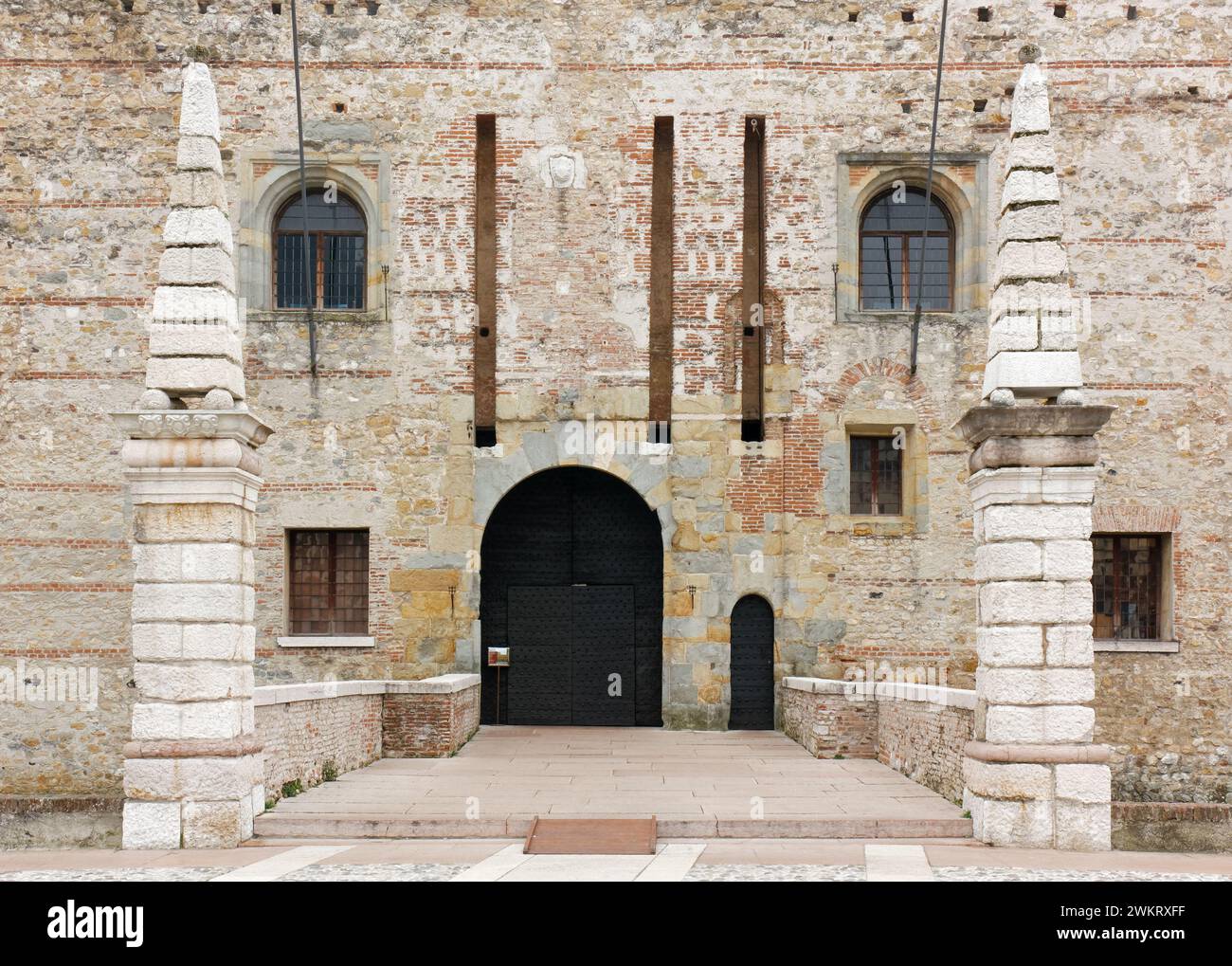 Facade of the lower castle in Marostica, Italy Stock Photo - Alamy