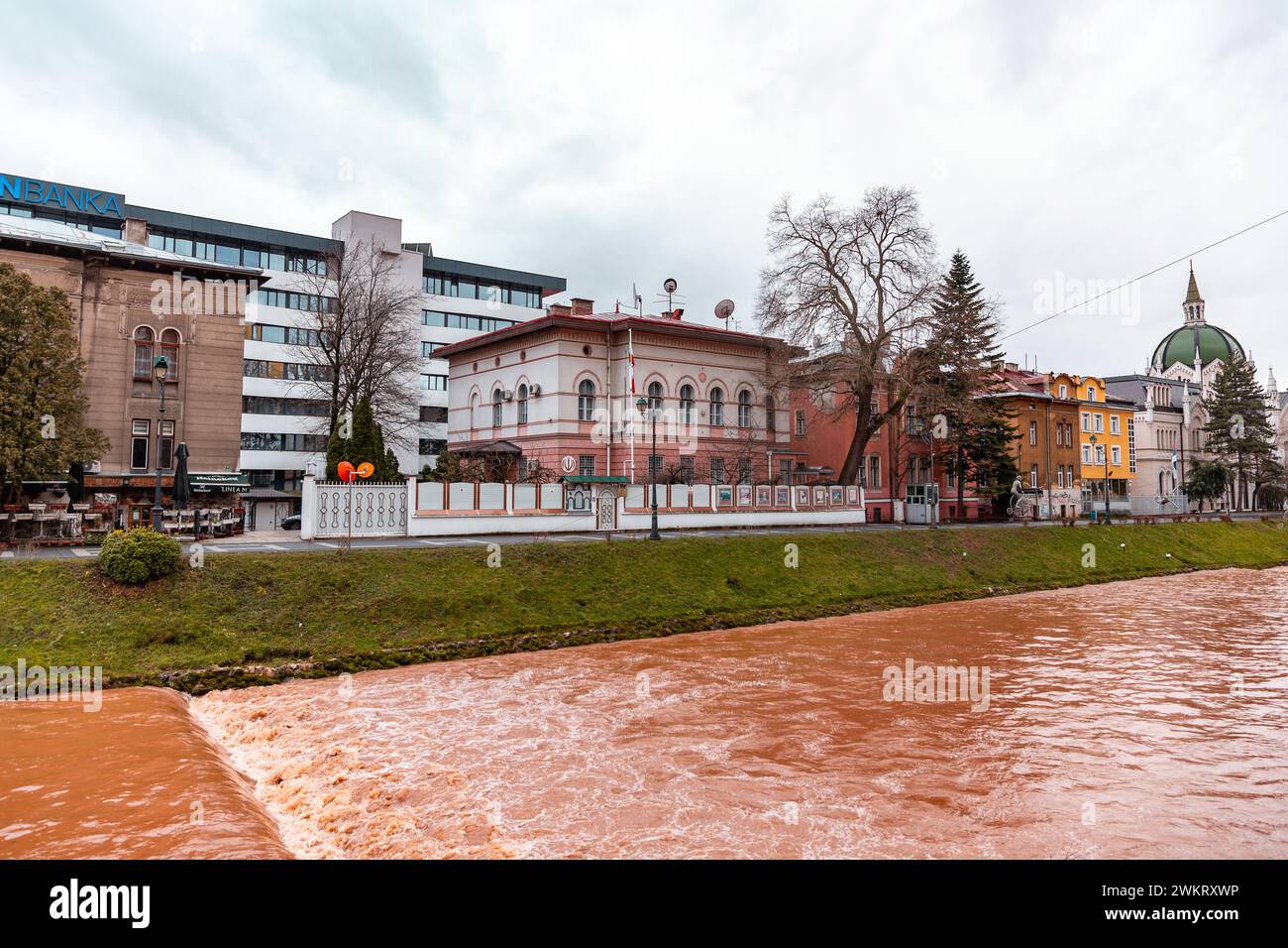 Sarajevo - Bosnia and Herzegovina - 11 FEB 2024: Exterior view of the ...