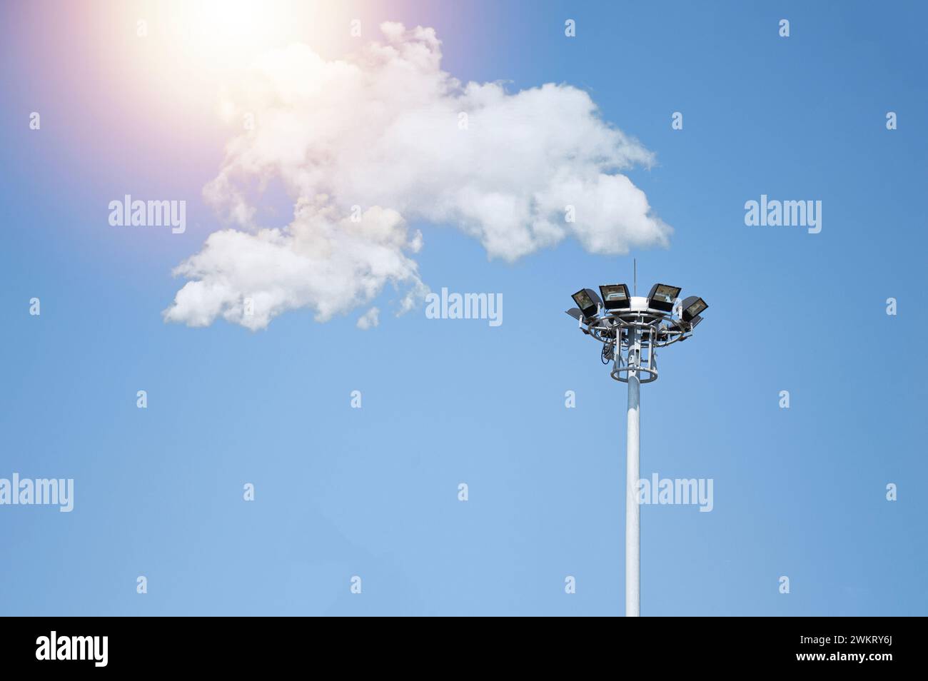 Spotlight light pole that can spread light in all directions Stock ...